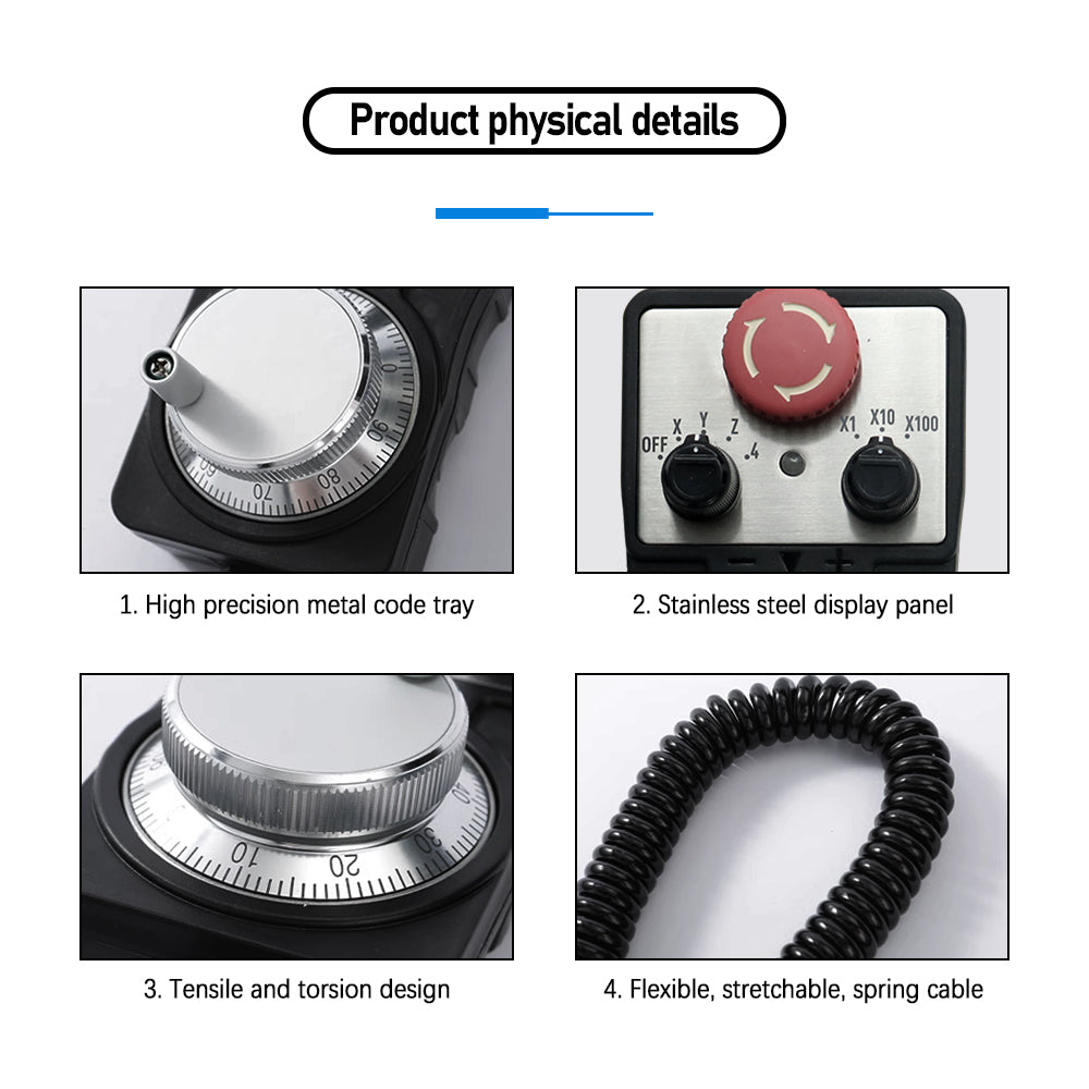 HLTNC 4/6 Axis MPG Handwheel 100PPR 5-24V Electronic Handheld Pulse Ge