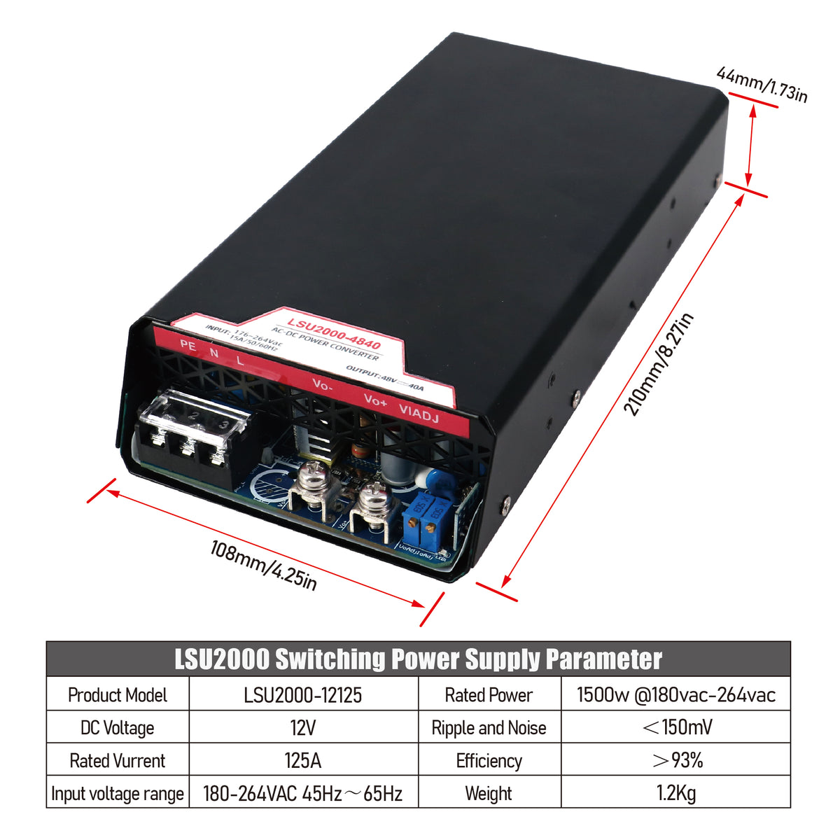 HLTNC 2000W 2KW 220VAC LSU High Power Switching Power Supply 12V 60V T