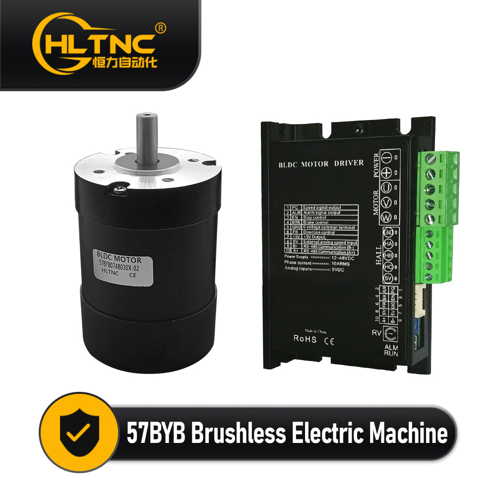 HLTNC BLDC Brushless DC Motor 100W 57BYB 3000 to 10000 Rpm 0.1 0.2 0.3