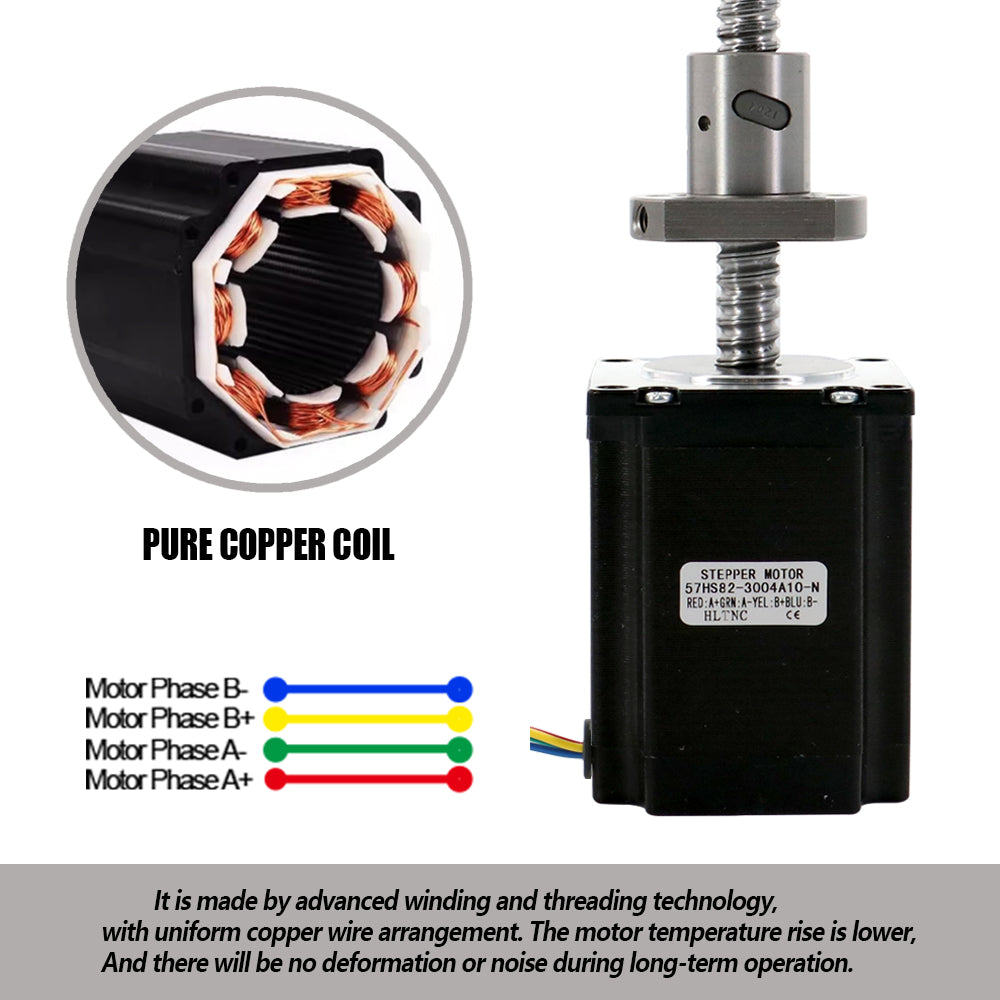 HLTNC Nema23 Stepper Motor Through-type Ball Screw Motor Screw Thread