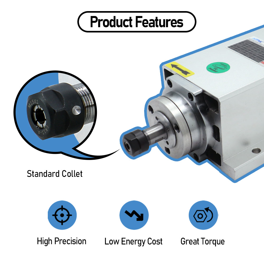 HLTNC Hot Sell 2.2KW CNC Spindle Motor 110v / 220v ER20 Spindle 0.9Nm
