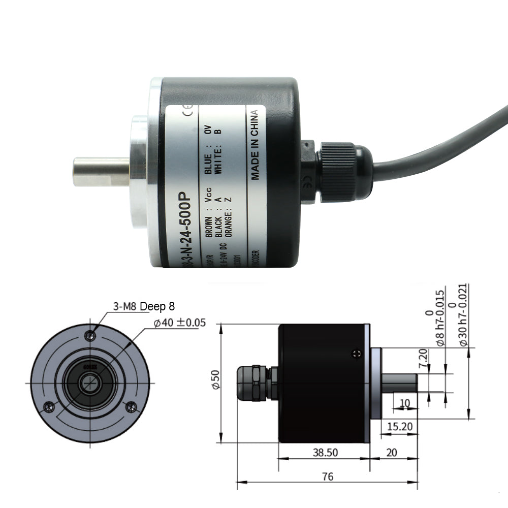 HLTNC E50S8 Photoelectric Incremental Rotary Encoder 20-5000PPR DC 5-2
