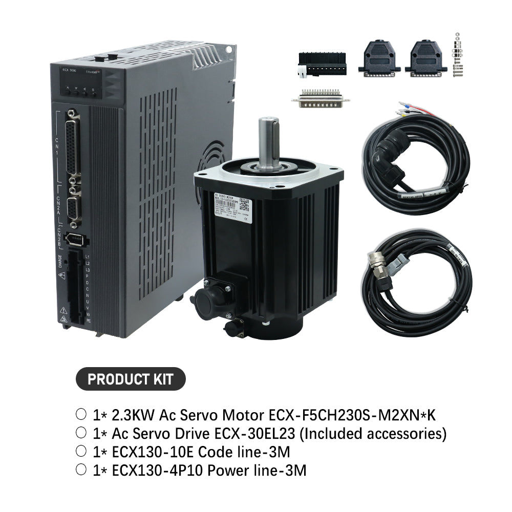 HLTNC 2.3kw AC Servo Motor & ECX EtherCAT Driver Kit 220V 3000 RPM 15N