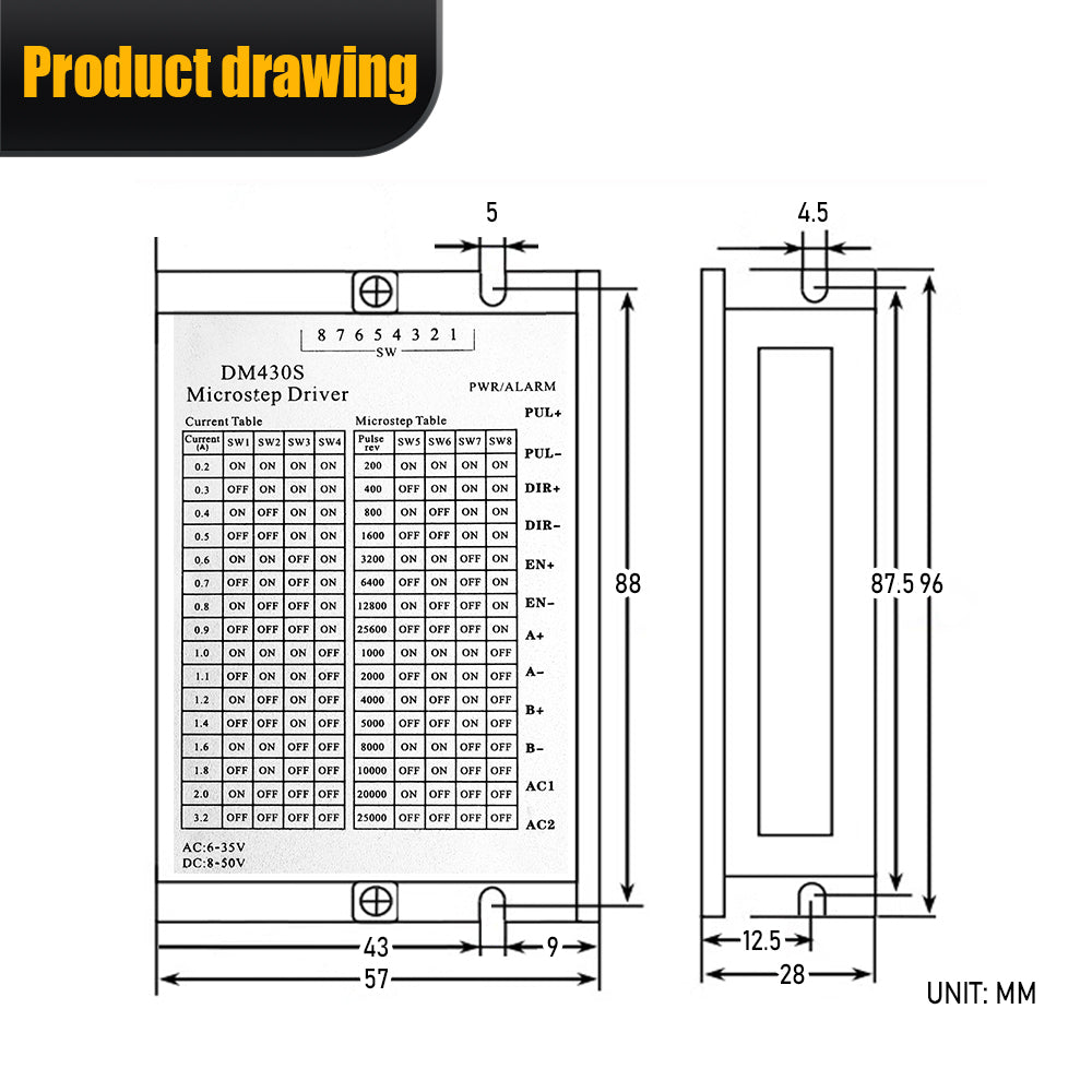 HLTNC Microstep Motor Driver DM430S Suitble for 42 Stepper Motor Nema1