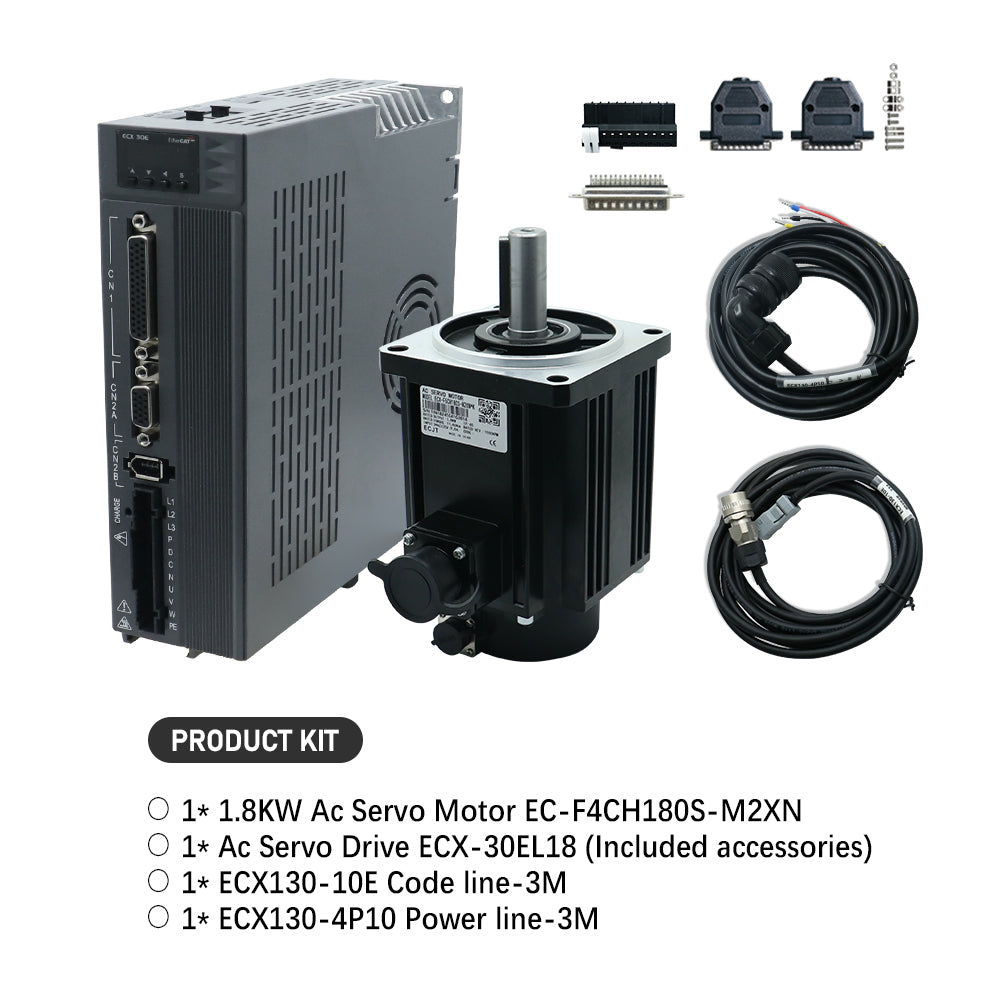 HLTNC EtherCAT Servo Motor 1.8Kw High Speed 3000RPM Servo Motor Kit 6N